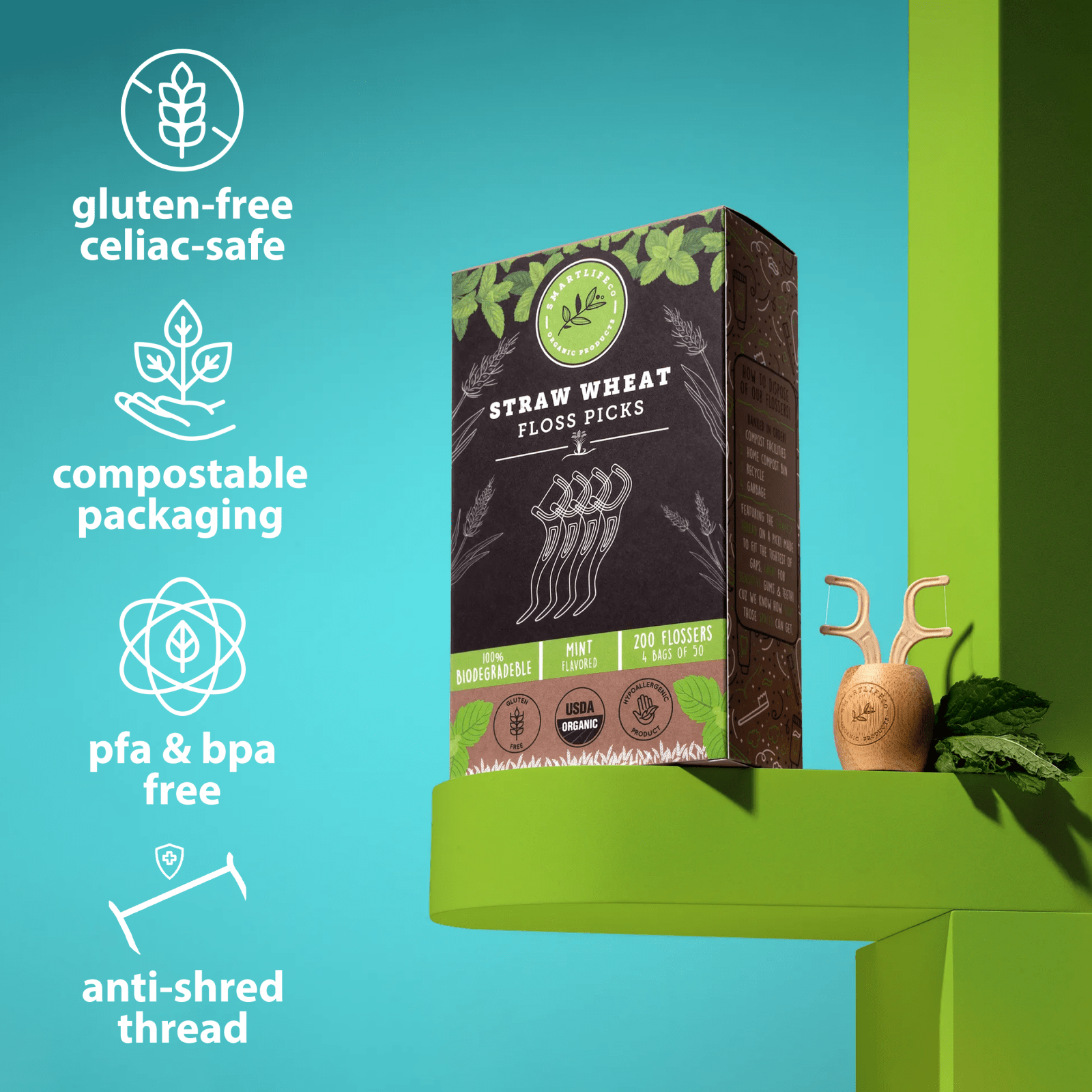 Biodegradable Dental Floss Picks - SmartLifeco