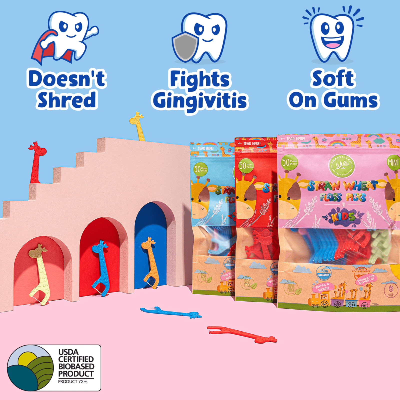 Biodegradable Kids Flossers (Unflavored) – SmartLifeco